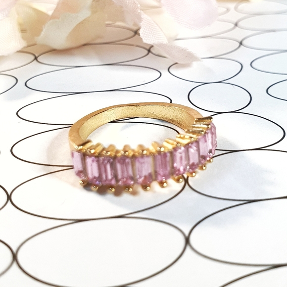 Jewelry | Gold Plating Pink Diamonds Ring | Poshmark